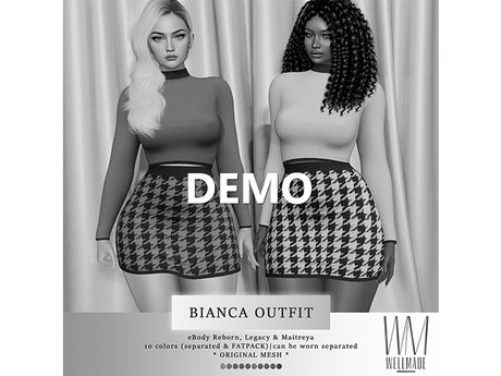 Second Life Marketplace - [WellMade] Bianca Outfit DEMO